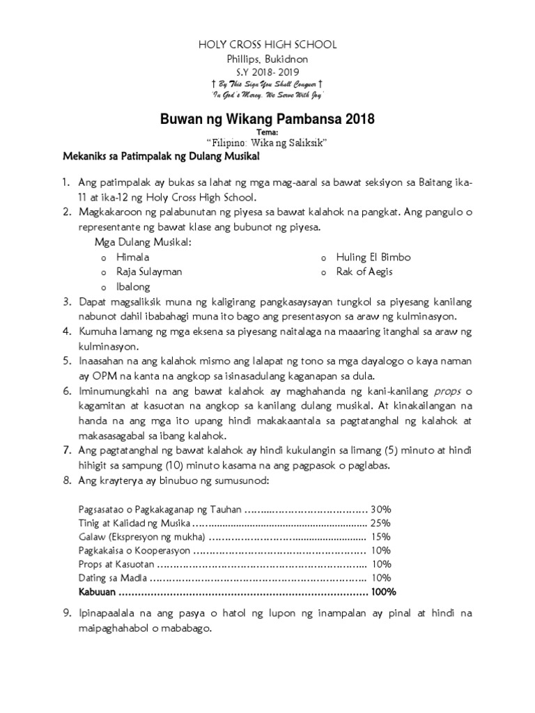Mekaniks Sa Dulang Musikal | PDF