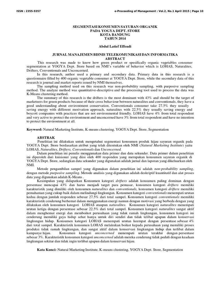 ISSN: 2355-9357 E-Proceeding of Management: Vol.2, No.1 April 2015 - Page 10 | PDF