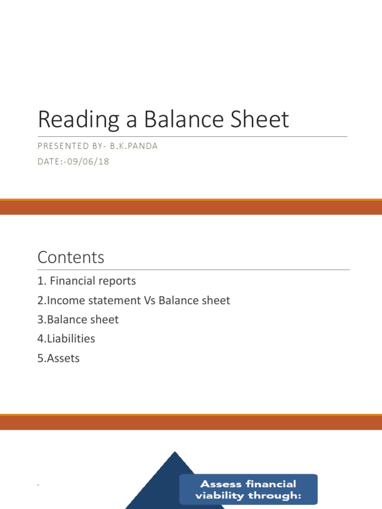 Reading Balance Sheet | PDF | Bad Debt | Balance Sheet