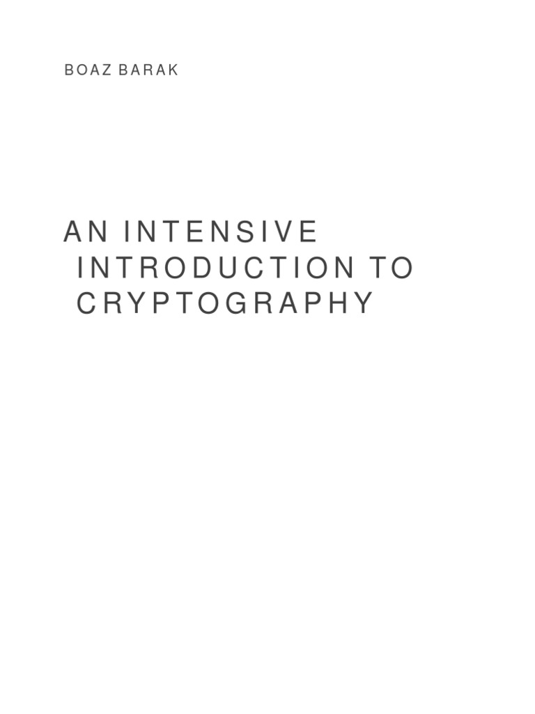 Boaz Barak's Intensive Intro To Crypto PDF | PDF | Cryptography | Key (Cryptography)