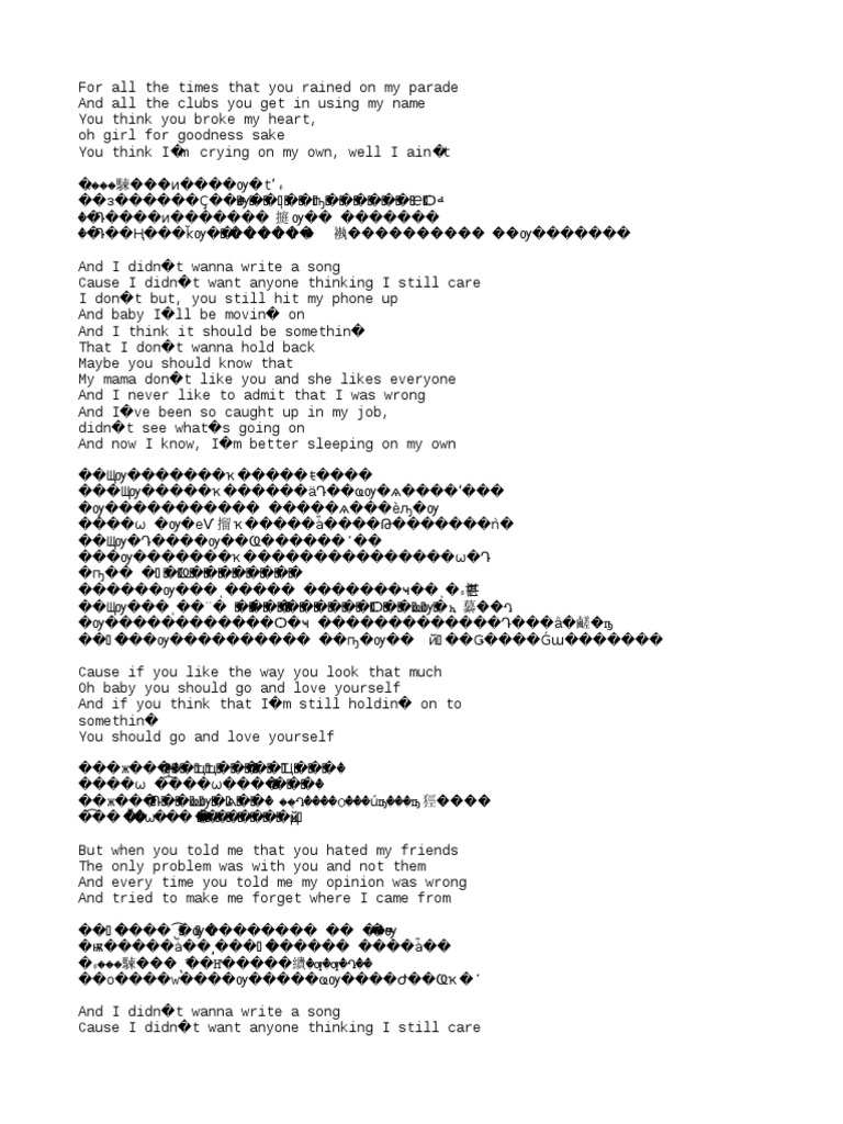 Justin Bieber - Love Yourself | PDF | Pop Songs | Contemporary R&B