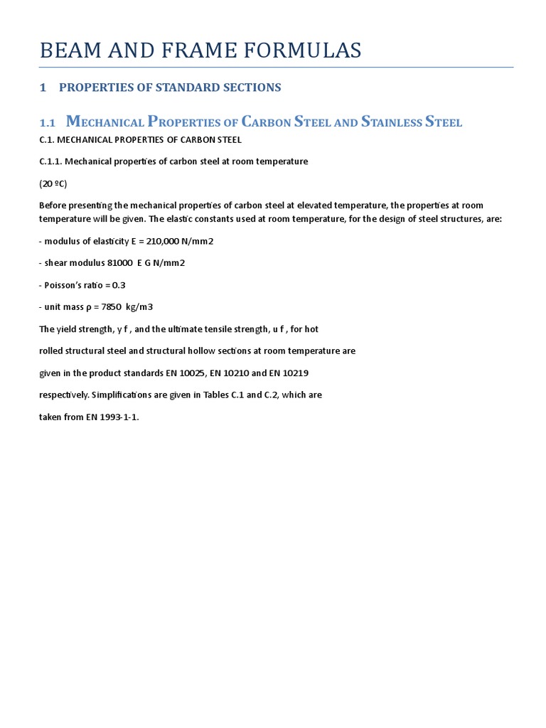 00 Formulas | PDF | Beam (Structure) | Strength Of Materials