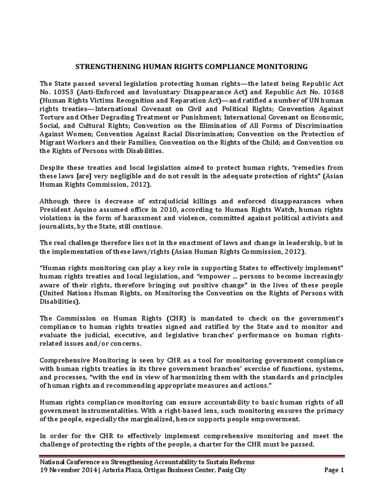 Strengthening Human Rights Compliance Monitoring | PDF | Human Rights ...