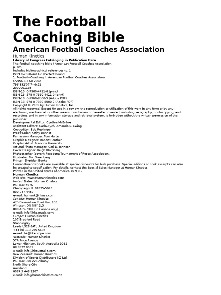 Coaching Bible | PDF | American Football | Teachers