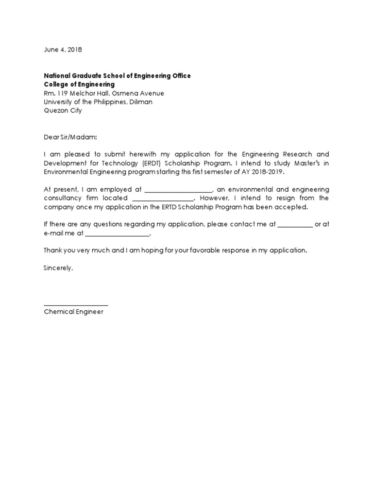 ERDT - Letter of Intent - Sample | PDF