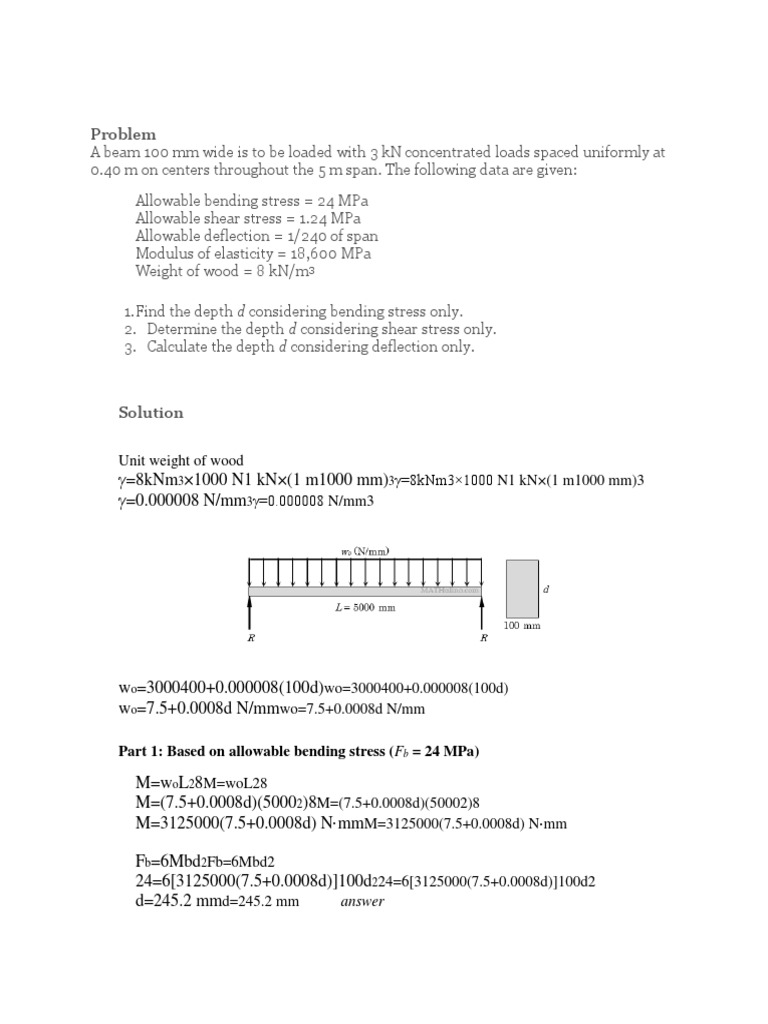Timber | PDF | Beam (Structure) | Bending