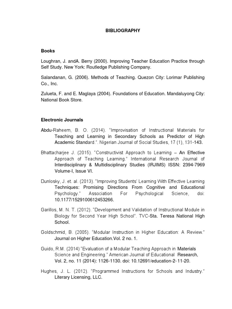 Biblio Graph 1 | PDF | Teachers | Academia