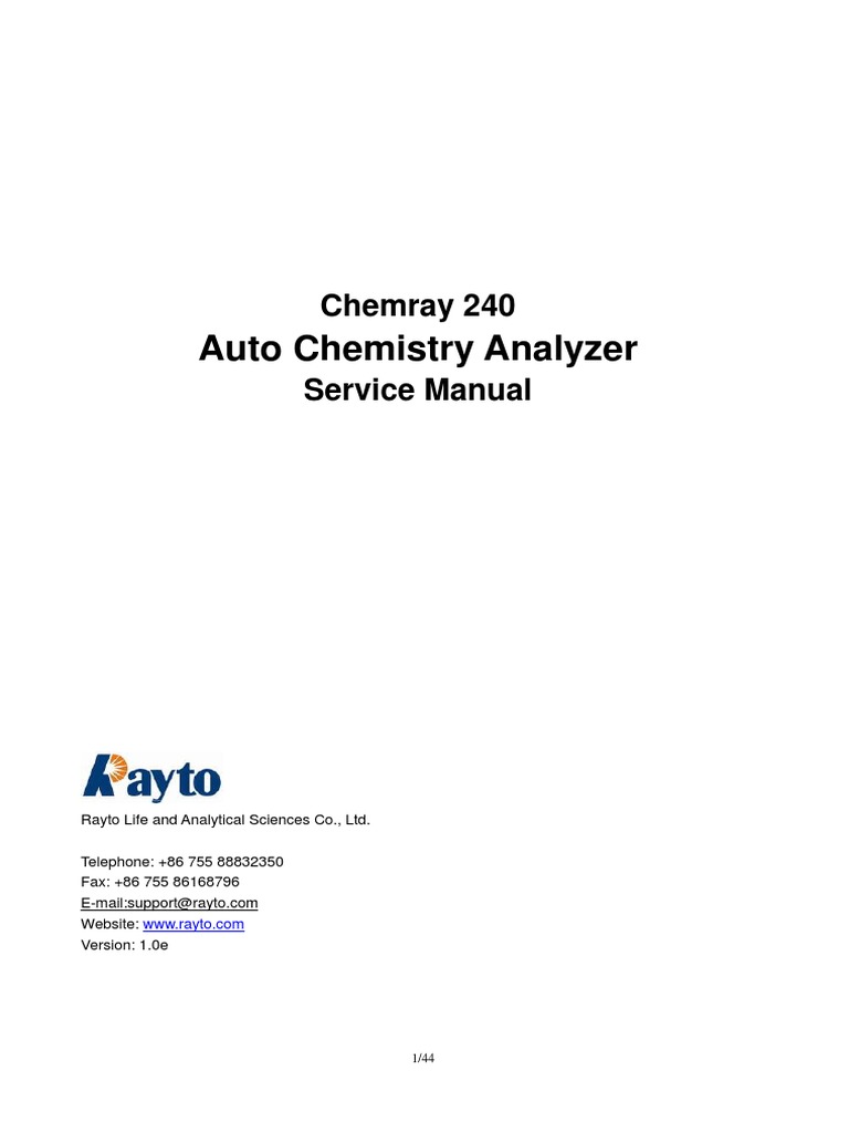 Manual Operacional Chemray 240 Rayto | PDF | Electrical Connector ...