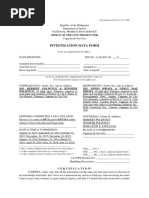 Investigation Data Form | PDF | Prosecutor | Complaint