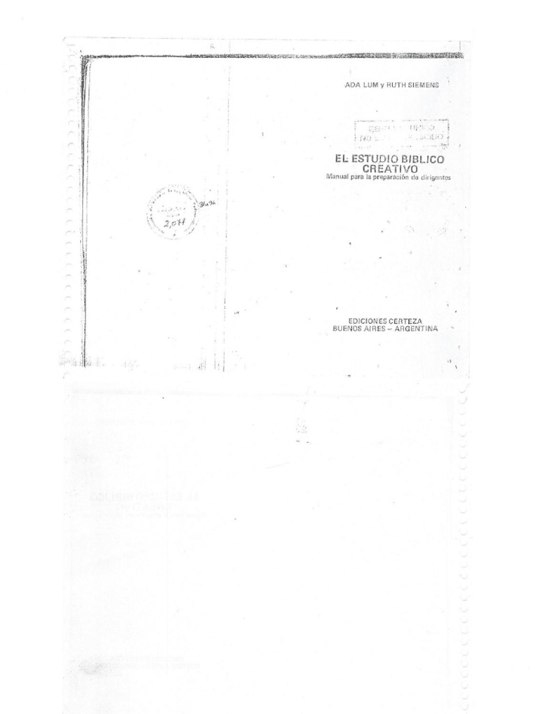El Estudio Biblico Creativo Ada Lum & Ruth Siemens | PDF