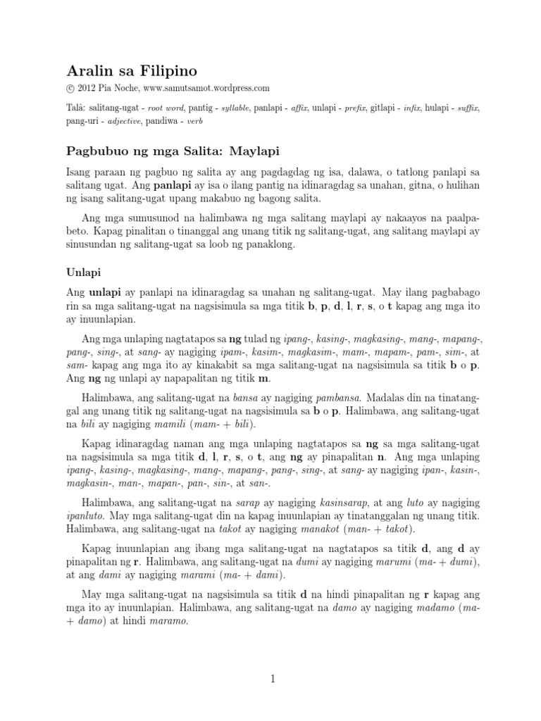 Salitang May Panlapi PDF | PDF