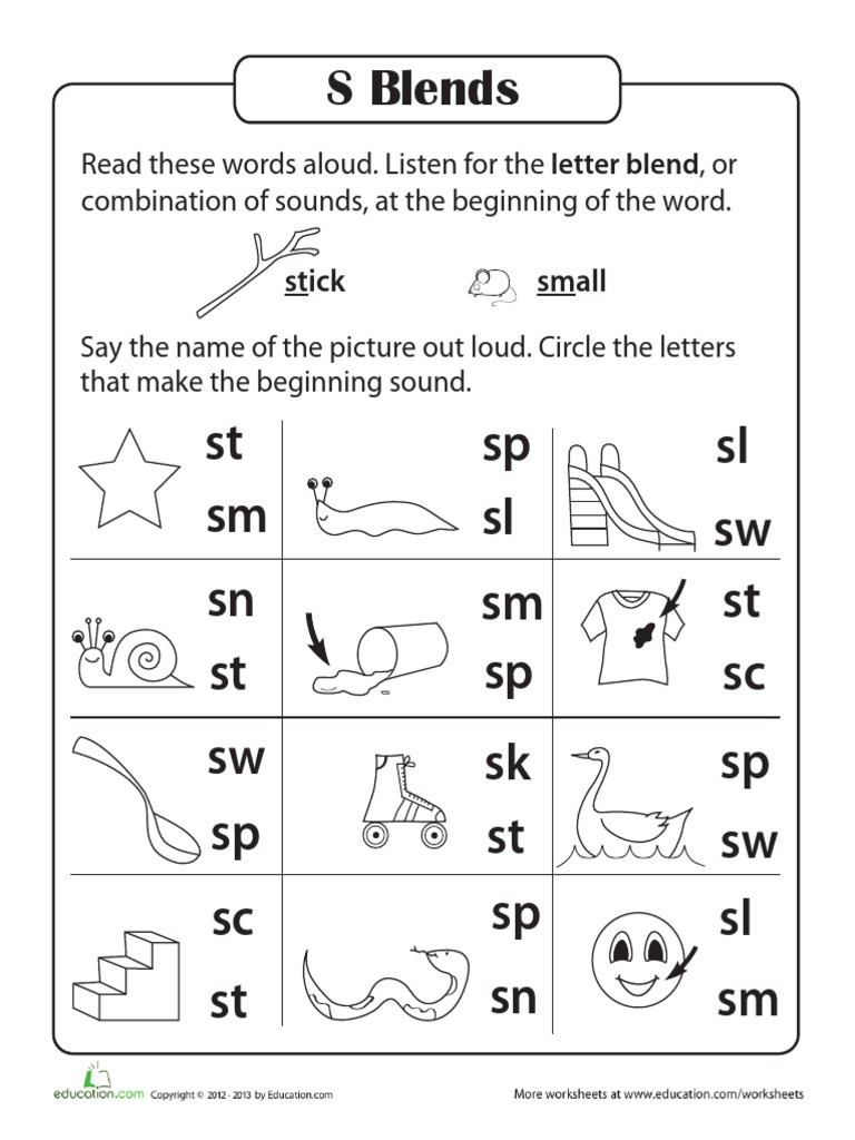 Beginning Sound Blends Practice | PDF