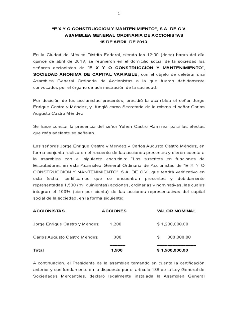 Cambio Administrador Único | PDF | Derecho laboral | Ciudad de México