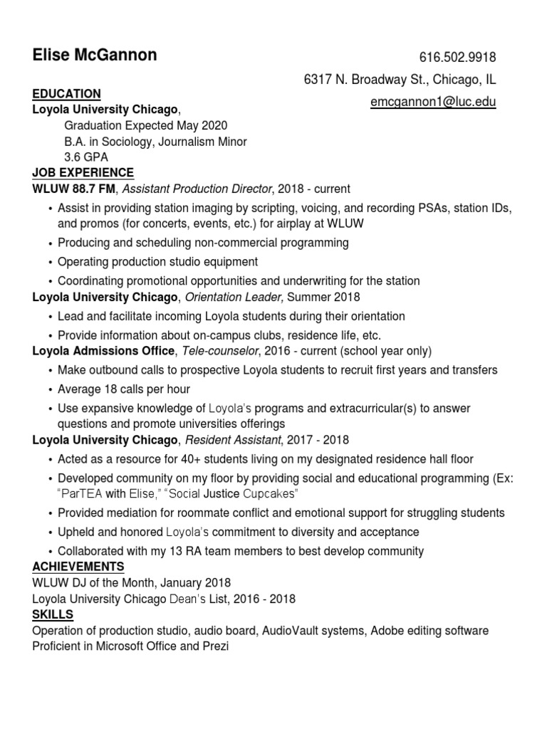 Job Resume 2018 Word | PDF | Learning | Further Education