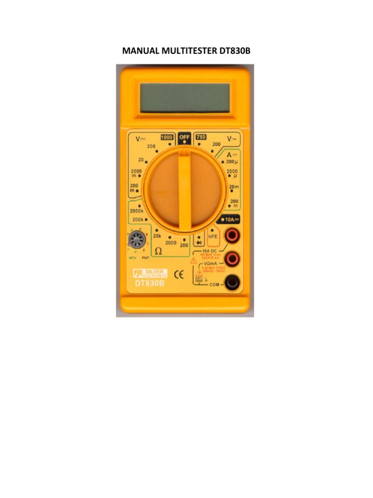 Manual Multitester DT830B PDF | PDF