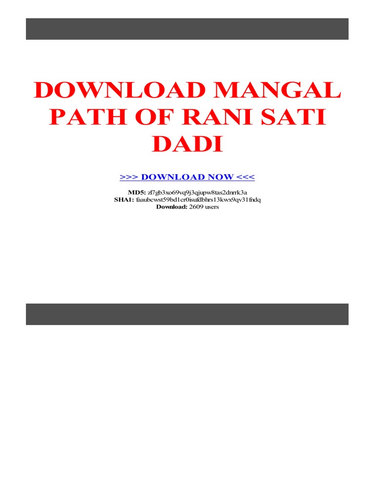 Mangal Path of Rani Sati Dadi PDF | PDF