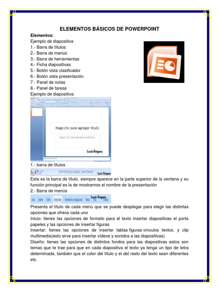 Elementos Básicos de | PDF | Microsoft PowerPoint | Software