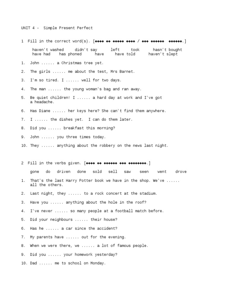 Unit 4 Grammar Revision | PDF | Art