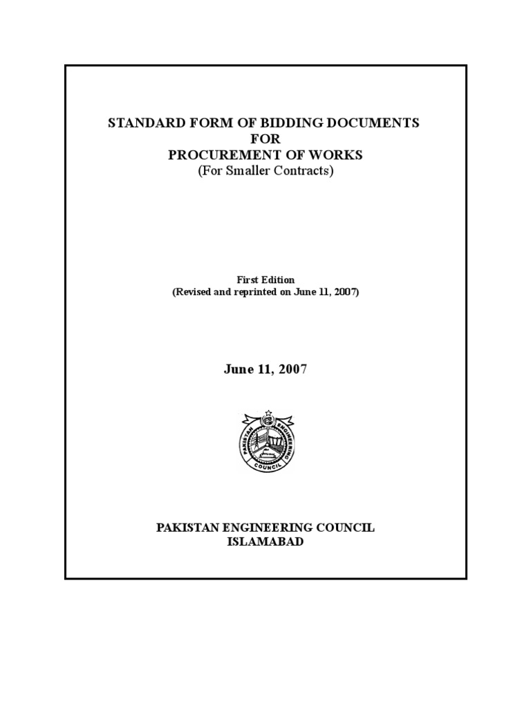 Standard Form of Bidding Documents Procurement of Works For Smaller ...