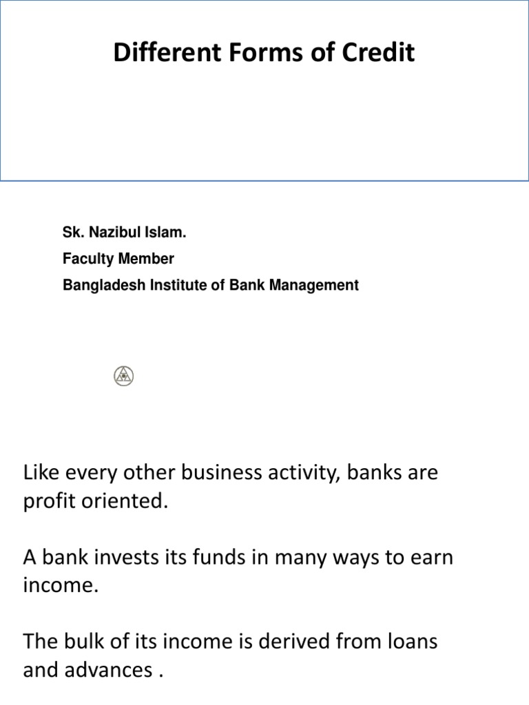 Different Forms of Bank Credit | PDF | Letter Of Credit | Credit