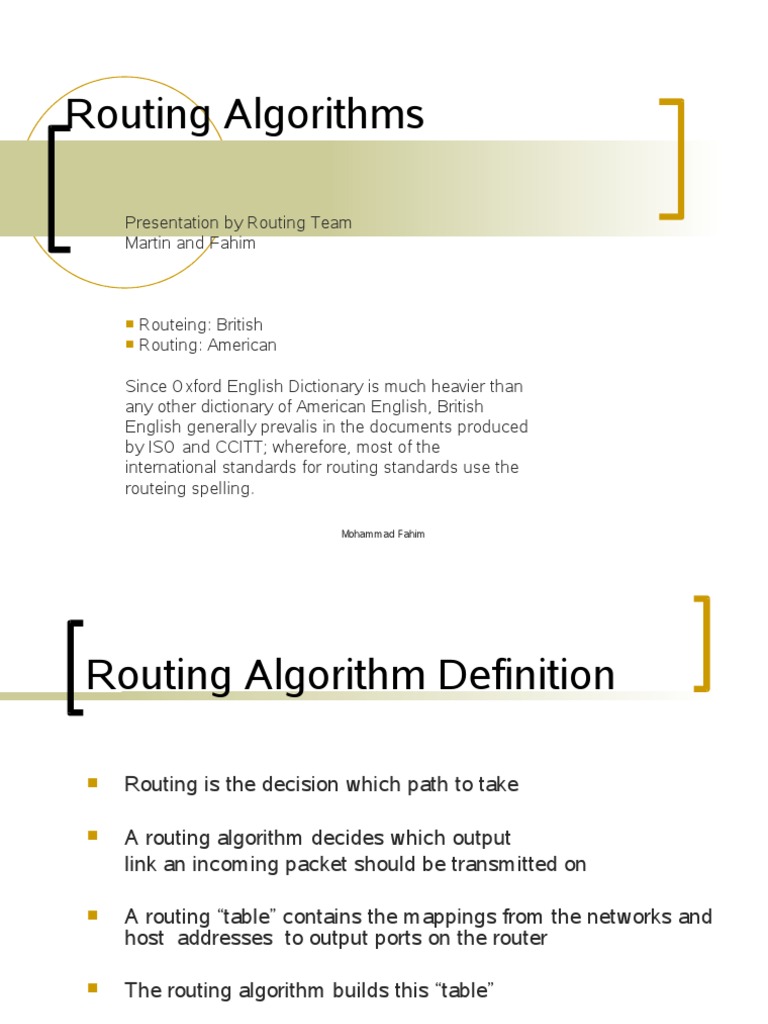 Routing Algorithms Overview and Types | PDF | Science & Mathematics ...