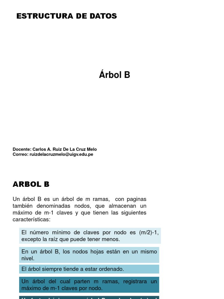 Arboles B | PDF | Datos de computadora | Algoritmos y Estructuras de Datos