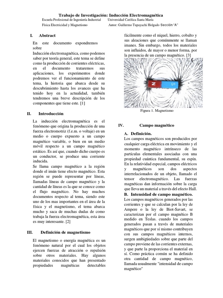 Definición de Inducción Electromagnética | PDF | Campo magnético ...