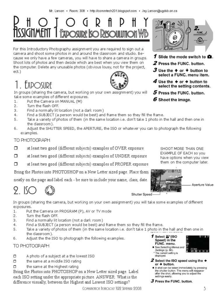 Camera Assignments 1 PDF | PDF | Exposure (Photography) | Film Speed