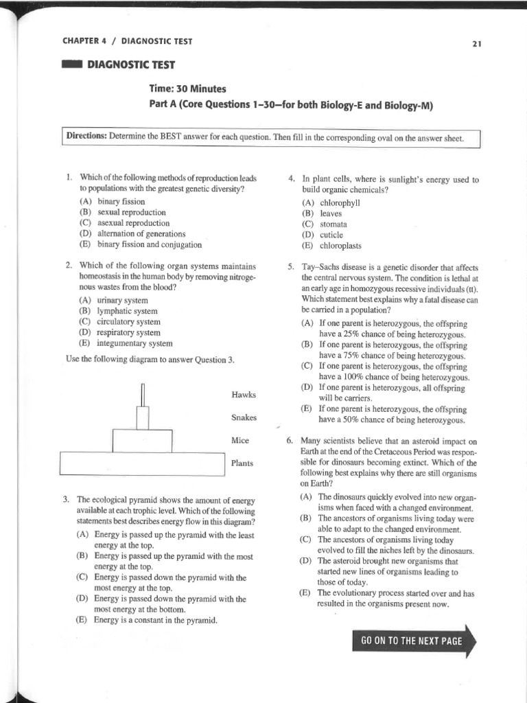 Ap Biology Sample Test - 1 | PDF