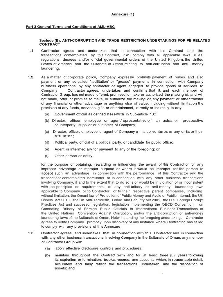 Annexure - 13 Aml ABC Annexure | PDF | Money Laundering | Corruption