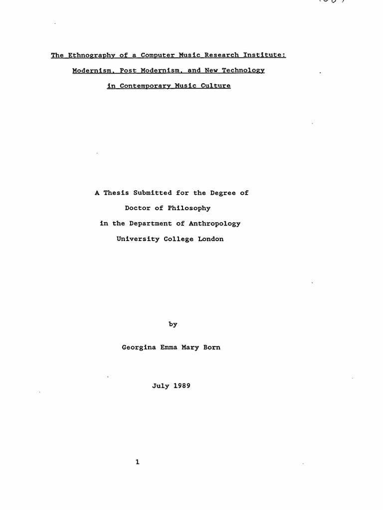 Tese Georgina Born - The Ethnography of A Computer Music Research ...