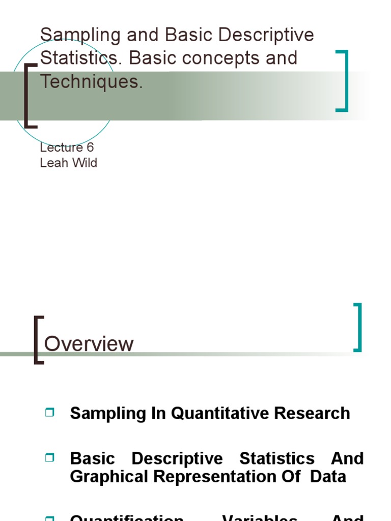 6 Sampling And Basic Descriptive Statistics Pdf Sampling Statistics Level Of Measurement