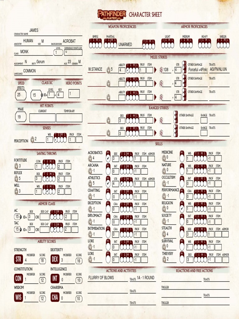 Character Sheet: STR CON WIS DEX INT CHA | PDF | Role Playing | Leisure ...
