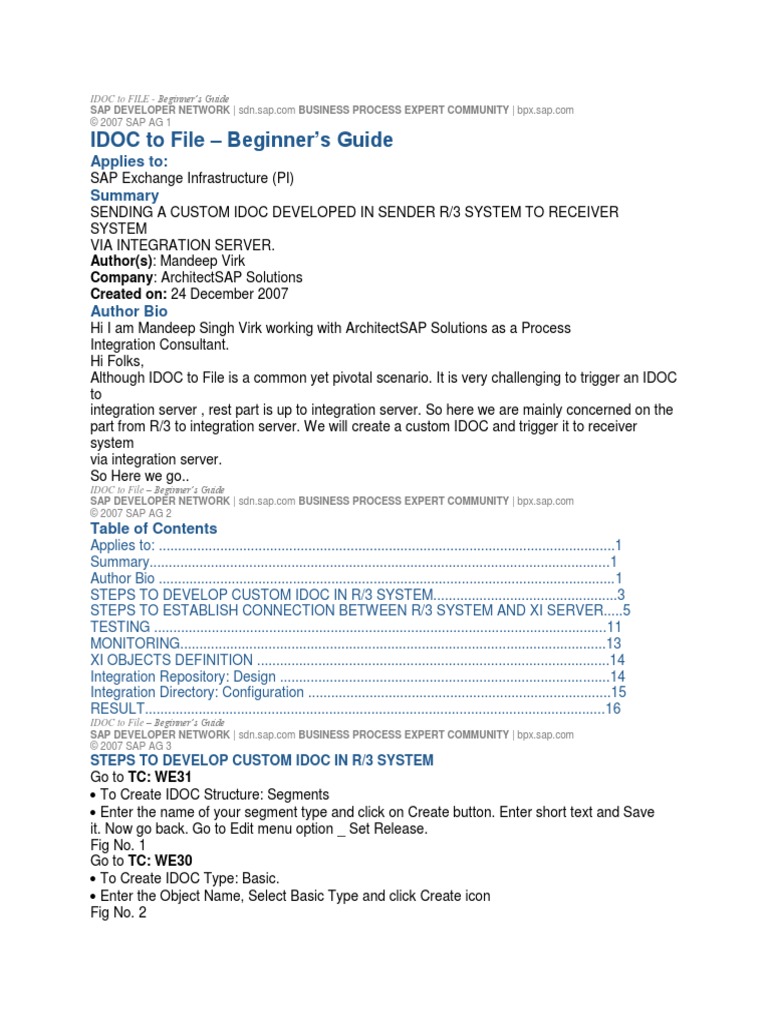 IDOC To File - Beginner's Guide | PDF | Server (Computing) | Computer Network