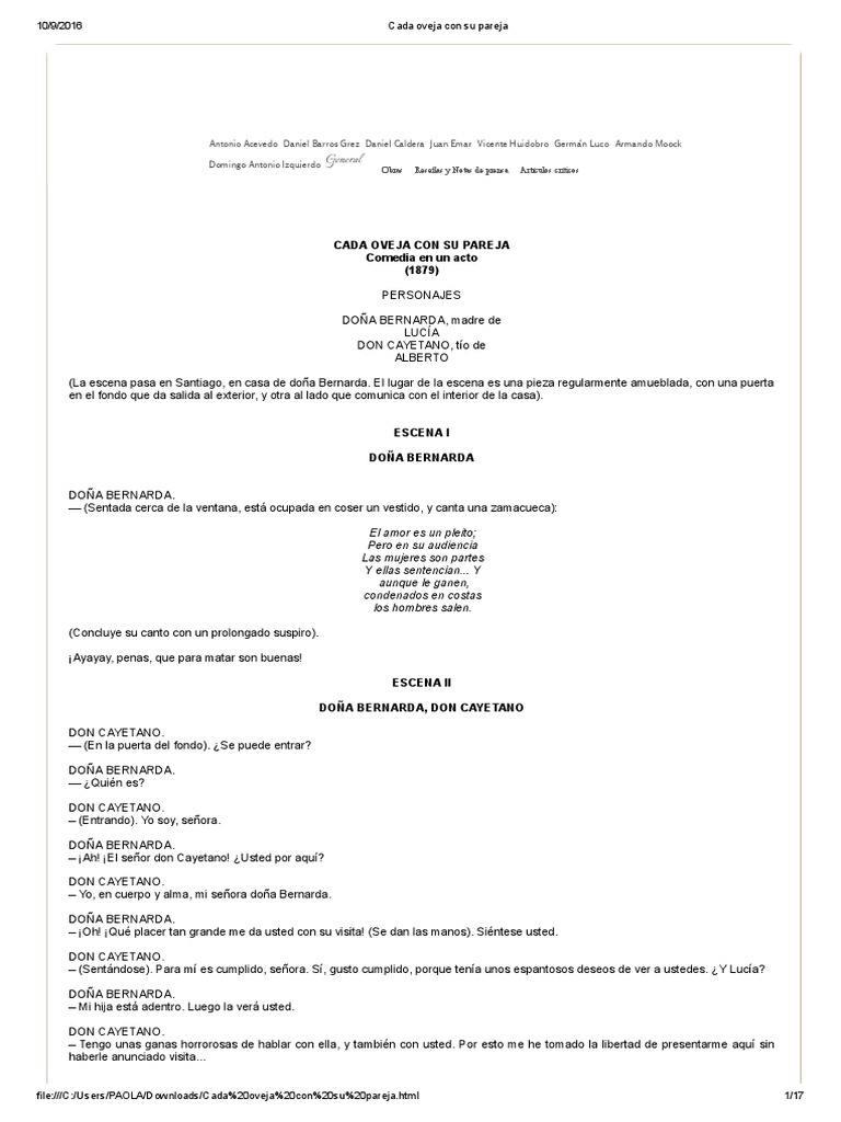 Cada Oveja Con Su Pareja PDF | PDF | Felicidad | Amor