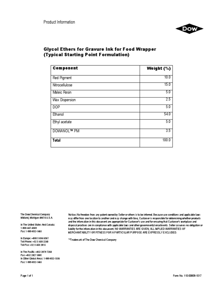 Printing Ink Formula | PDF | Business | Nature