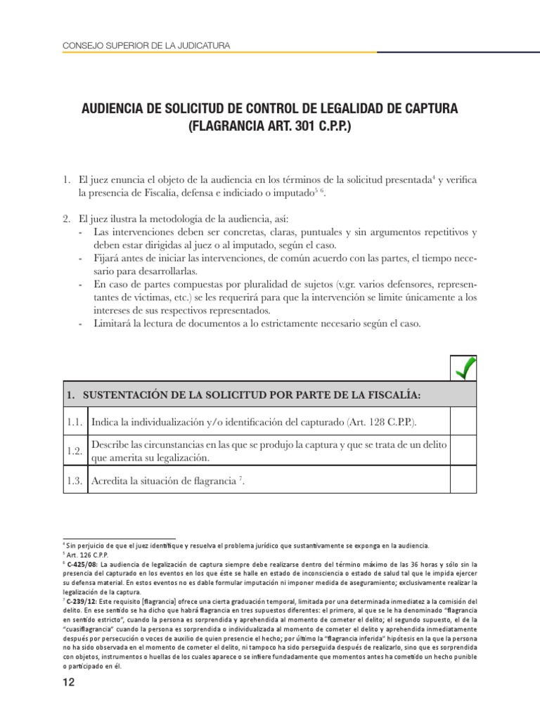 Audiencia de Solicitud de Control de Legalidad de Captura (Flagrancia ...