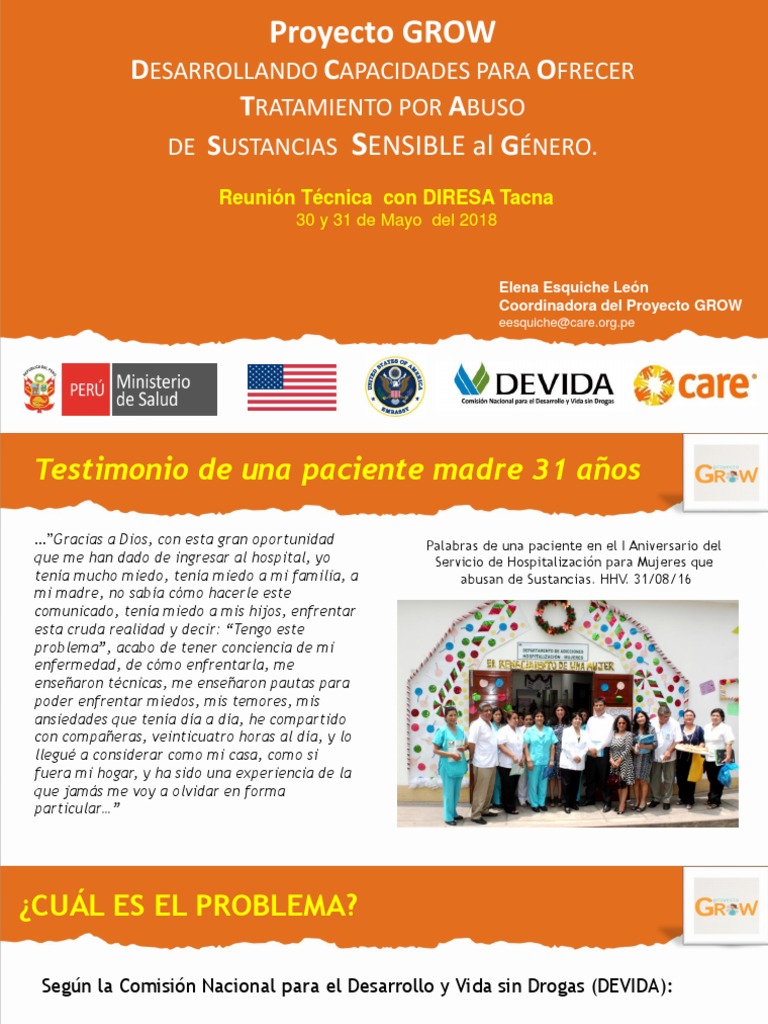Proyecto GROW: Tratamiento Sensible al Género | PDF | Lima | Hospital