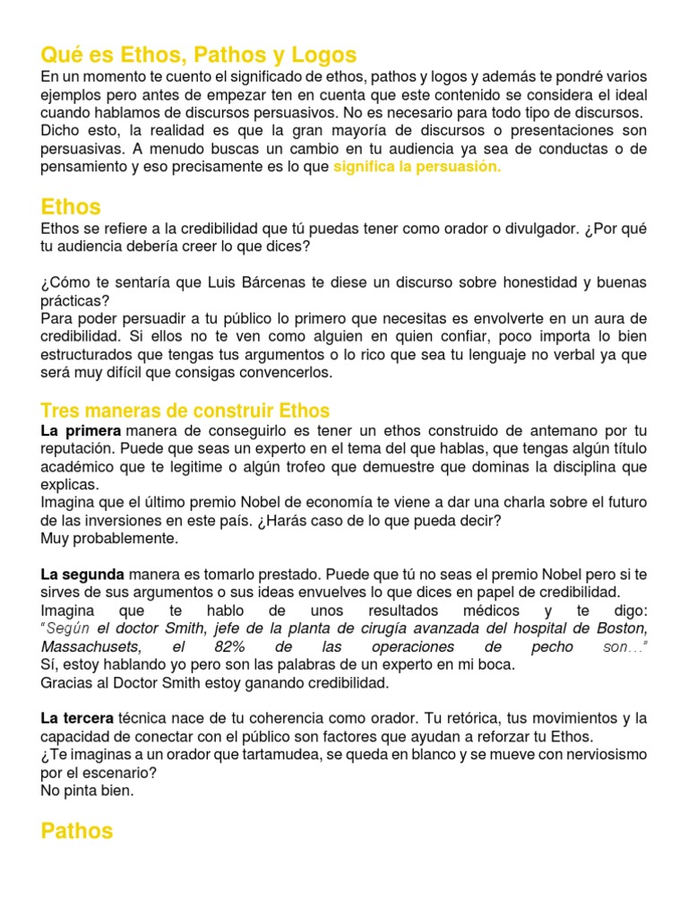 Qué Es Ethos | Descargar gratis PDF | Metáfora | Logos