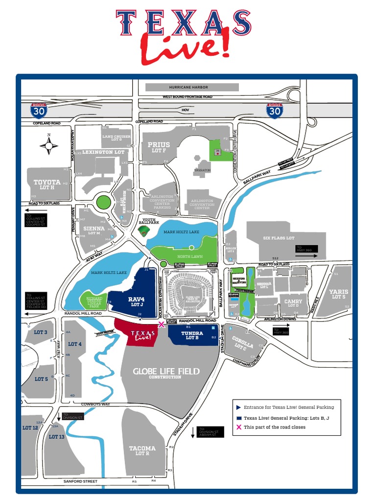 Texas Live! parking map | Chess | Sports