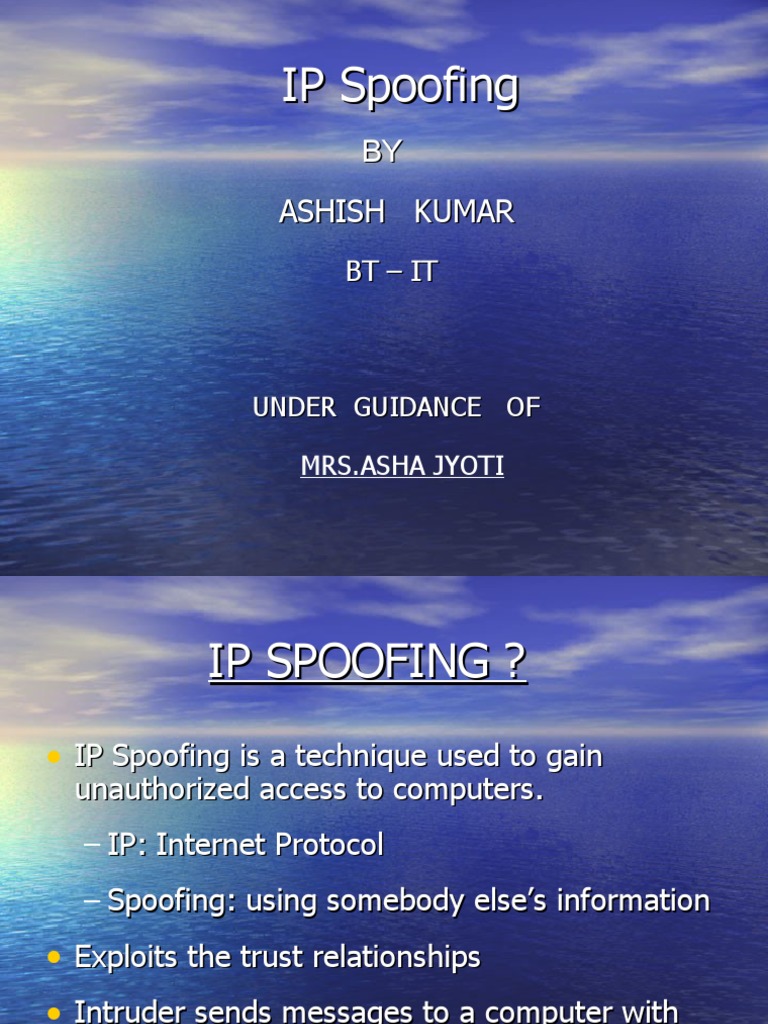 IP Spoofing | PDF | Internet Protocols | Computer Network