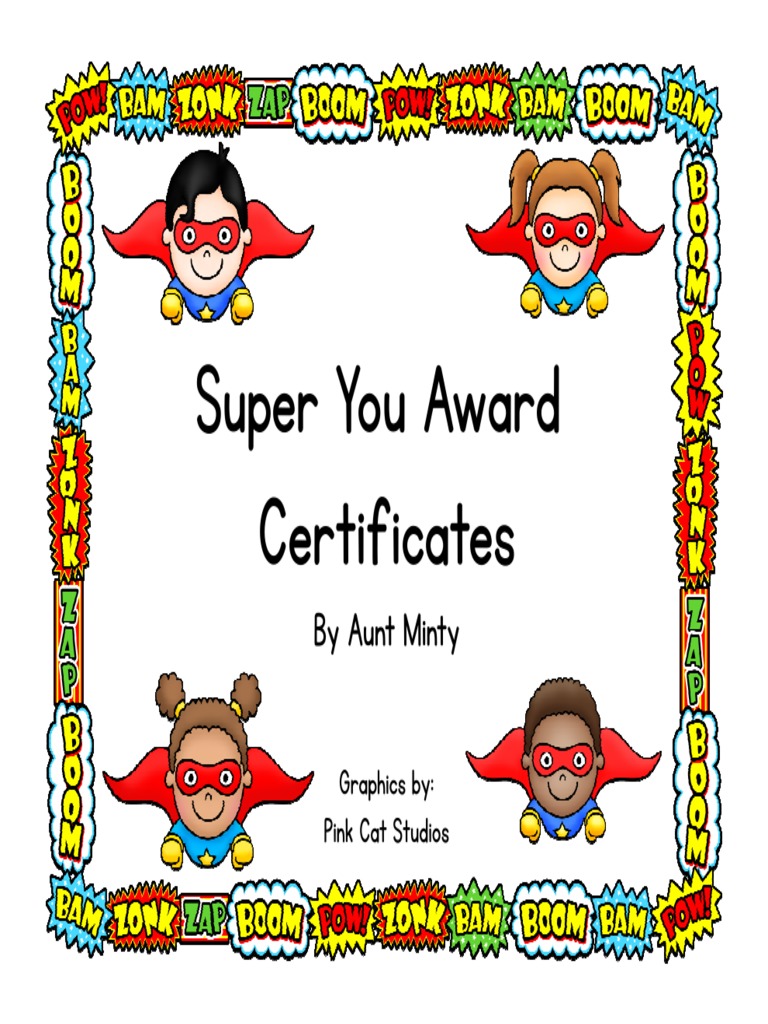 Free Superhero Award Certificate | PDF | Career & Growth