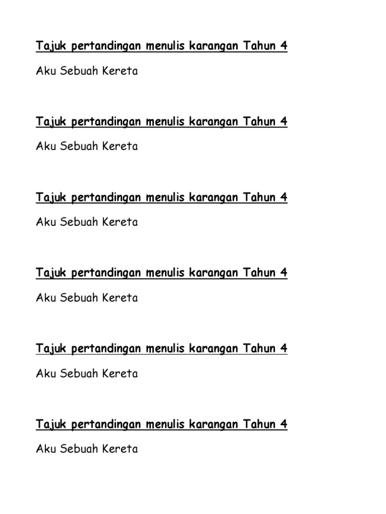 Tajuk Pertandingan Menulis Karangan Pdf