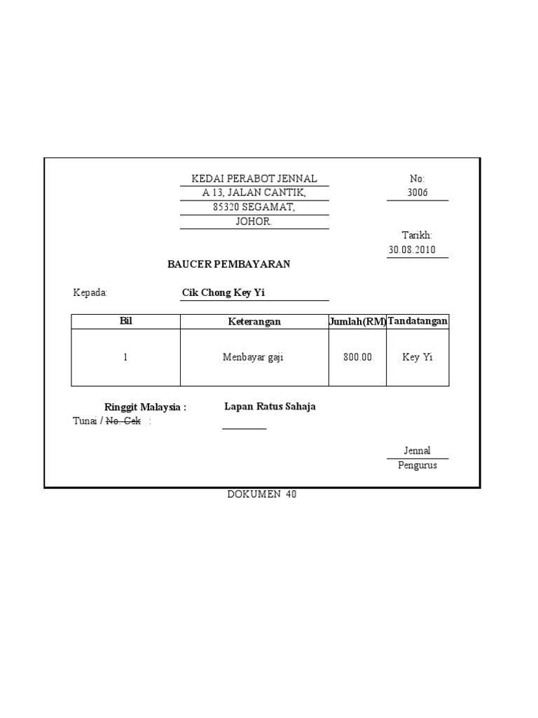 Baucer Pembayaran | PDF