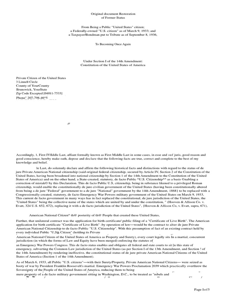 Declaration of Political Status | PDF | U.S. State | United States ...