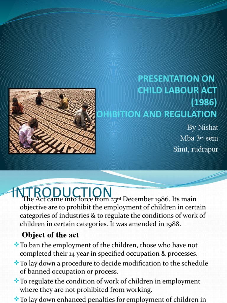 Child Labour Act 1986 | PDF | Labor | Child Labour