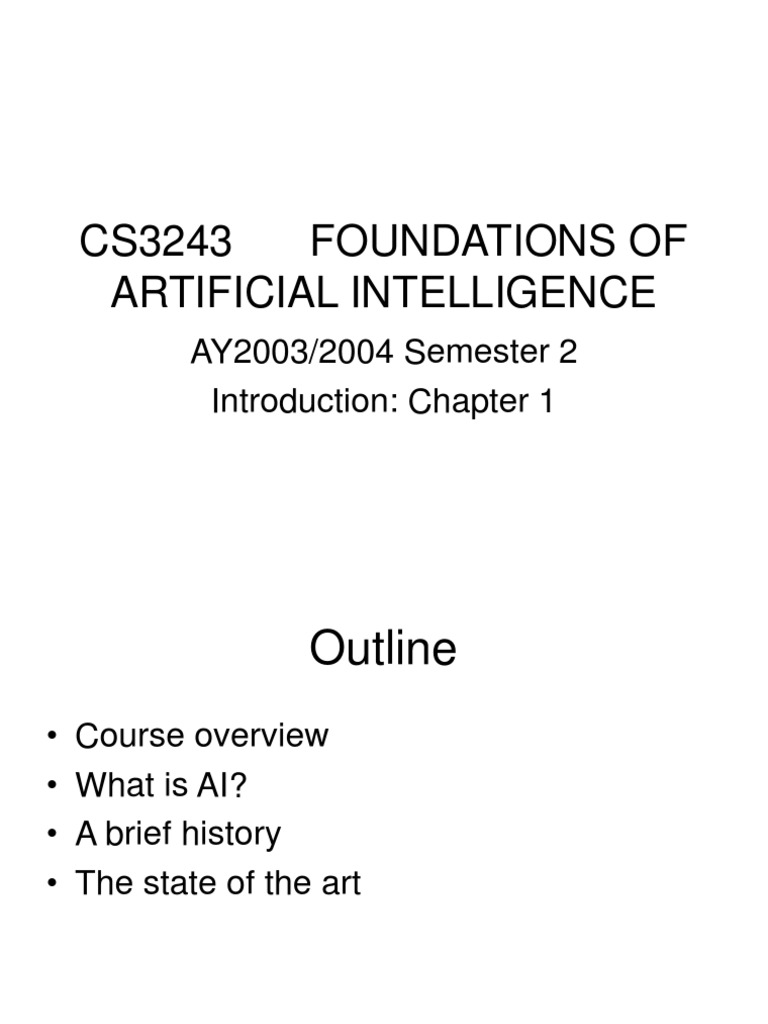 CS3243 Foundations of Artificial Intelligence: AY2003/2004 Semester 2 ...
