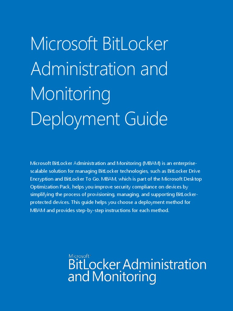 MBAM 2.5 Deployment Guide | PDF | Group Policy | Server (Computing)