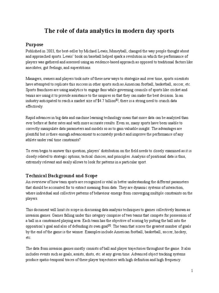 The Role of Data Analytics in Modern Day Sports | PDF | Big Data ...