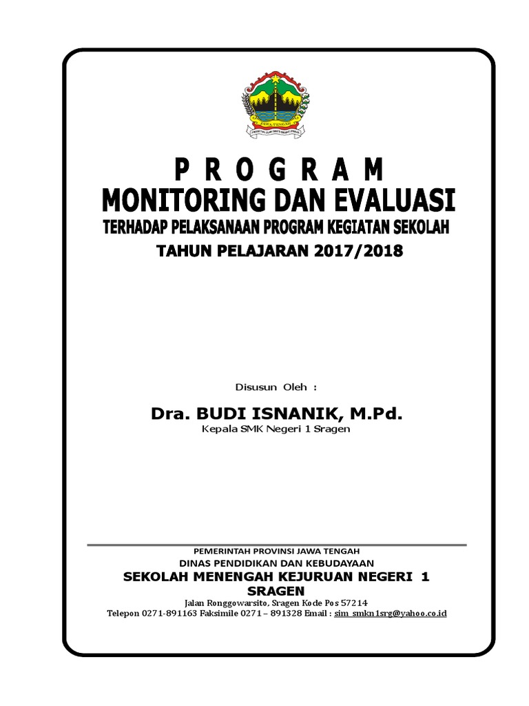 Program Supervisi, Monitoring Dan Evaluasi | PDF